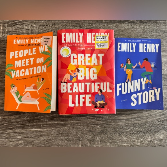 Other | Emily Henry Book Set Orange Red Blue Covers | Poshmark